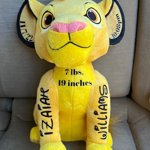 Personalized Disney Simba Plush, Birthday Gift, Birth Announcement ...