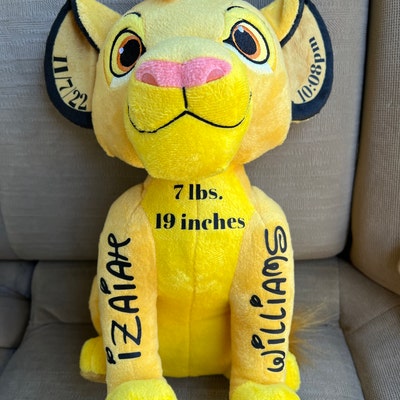 Personalized Disney Simba Plush, Birthday Gift, Birth Announcement ...
