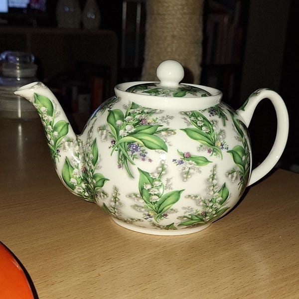 A 2 Cup China Teapot in Lily of the Valley Design for the Abbeydale ...