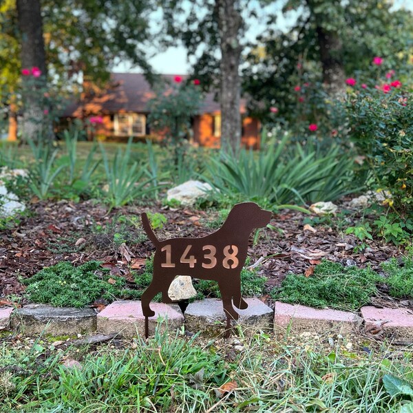 Labrador Retriever, Personalized House Number Sign, Dog Silhouette, Lab ...