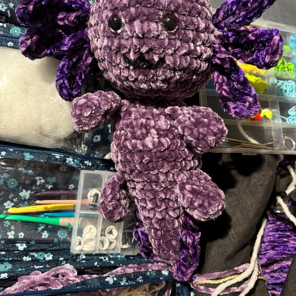 No Sew Axolotl Crochet Pattern, Cute Flower Axolotl No Sew Amigurumi ...