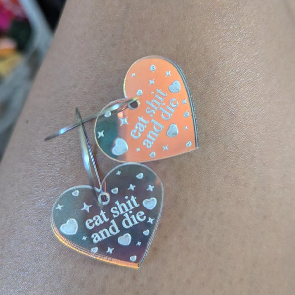 Dream Big, Fart Loud Iridescent Acrylic Keychain - Etsy