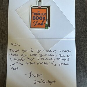 Thriller Book Club Sticker | Spooky Reader Gift - Etsy