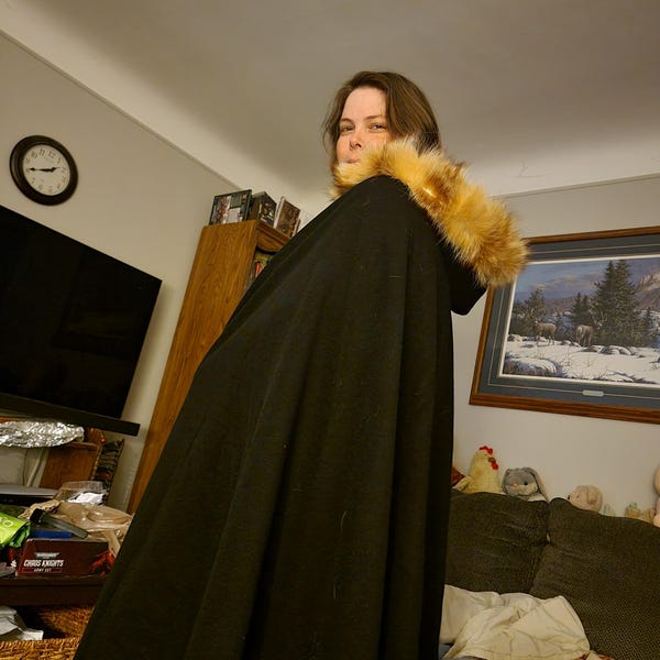 Hooded Cloak With Fur, Medieval Cloak, Viking Cloak, Hooded Cape ...