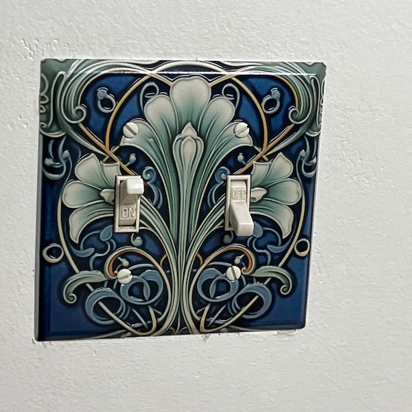 Vintage Art Nouveau Design Metal Light Switch Plate Covers and Outlet ...