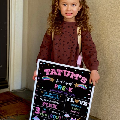 First Day of Pre-k Sign INSTANT DOWNLOAD PRINTABLE First Day of School ...