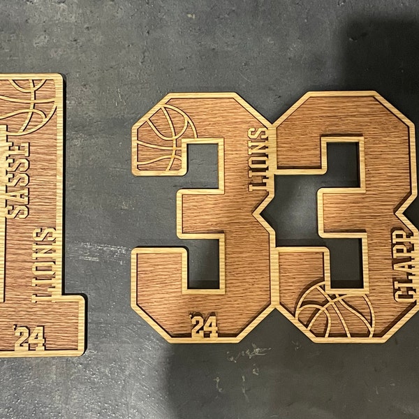 Custom Athlete Number Plaque, Homecoming Gift, Sports Number Wood ...