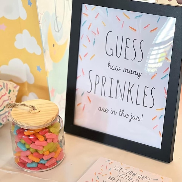 Editable Game Guess How Many Sprinkles Are in the Jar Sprinkle Baby ...
