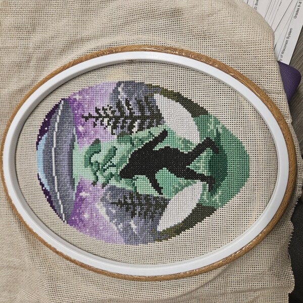 Alien Cross Stitch Pattern PDF, Modern Cross Stitch Pattern, Bigfoot ...