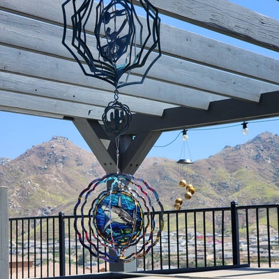 Shark Stained Glass Wind Spinner, Yard Decor, Outdoor Garden Decor ...