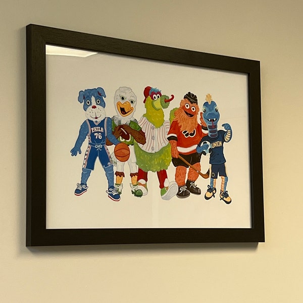 Five Philly Mascots Print (phanatic, Gritty, Swoop, Franklin, Phang) - Etsy