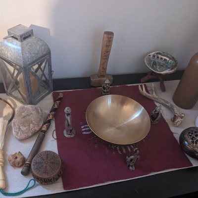 Runecaller Norse Rune Wand Volva Staff Distaff Asatru Altar Divination ...