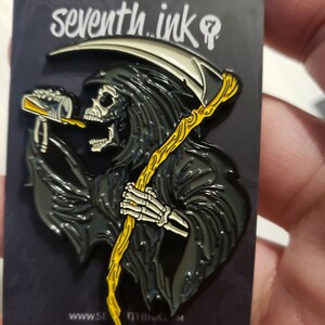 Drinkin' Reaper Enamel Pin - Etsy