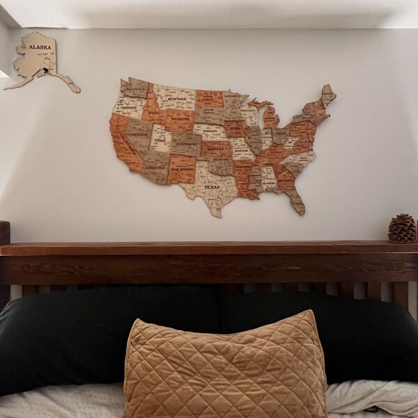 3 Frames World Map Wall Décor Framed Wall Hanging for Office, Home ...