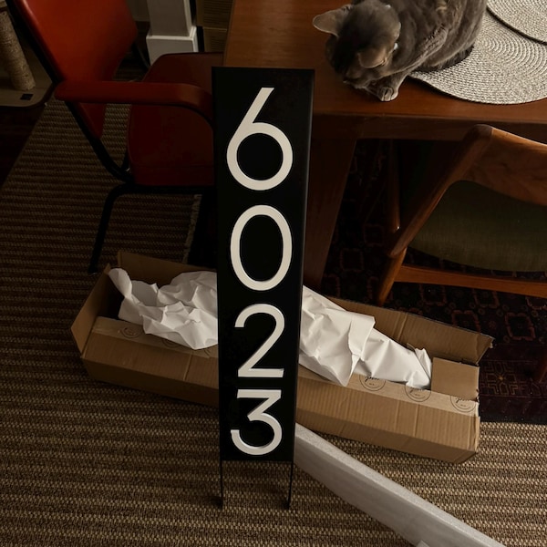 Colonial Script House Number / Extra Large Cursive Number / Thin ...