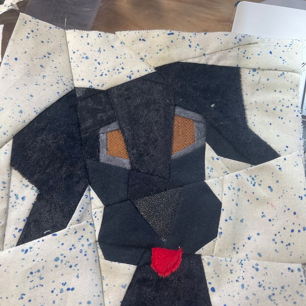 CUTE PUPPY Paper Pieced Quilt Block in PDF, Foundation Piecing, Made by ...