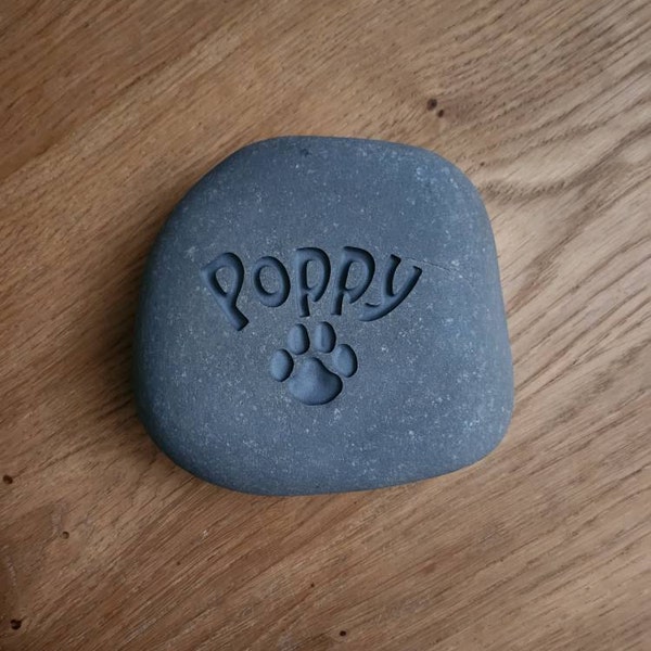 Pet Loss Stone Dog Memorial Custom Name Stone Engraved Stone ...