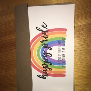 Pride Month Card Happy Pride Card Blank Note Hand Lettered Pride Card ...