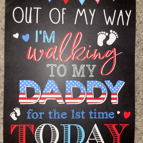 Welcome Home Walking to Daddy Sign Red White Blue Homecoming Back From ...