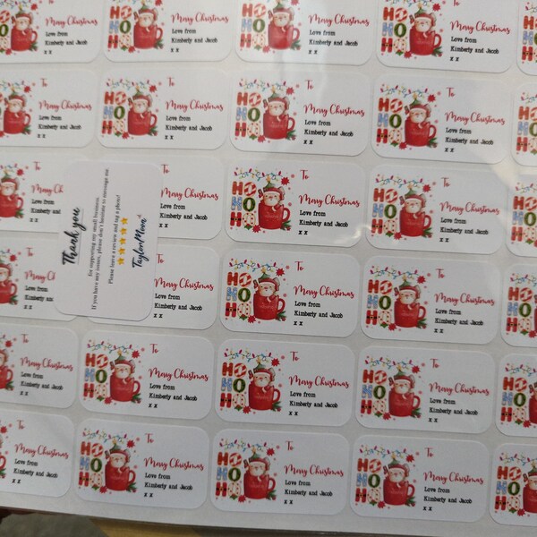Personalised Christmas Stickers, Name Stickers, Christmas Labels ...