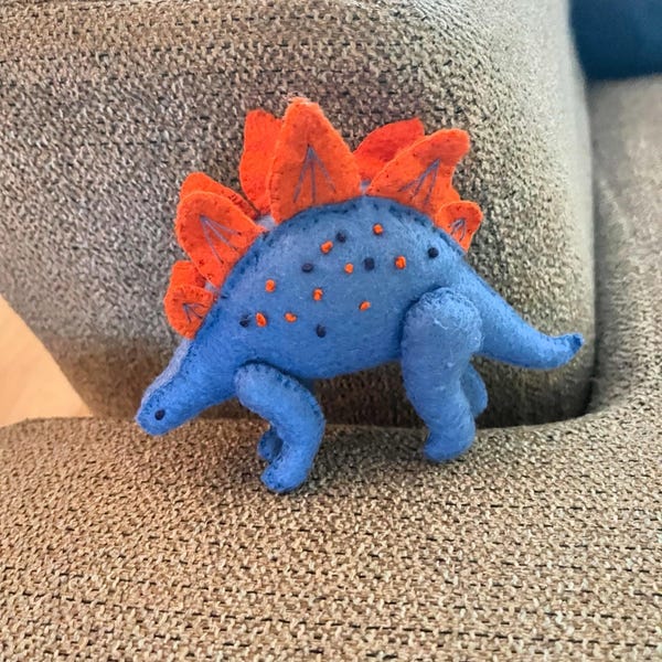 Stegosaurus Dinosaur. Dinosaurs Sewing Project PDF. DIY Stuffed Felt ...