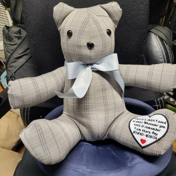 Memory Bear, Bear Made From Clothing - Etsy