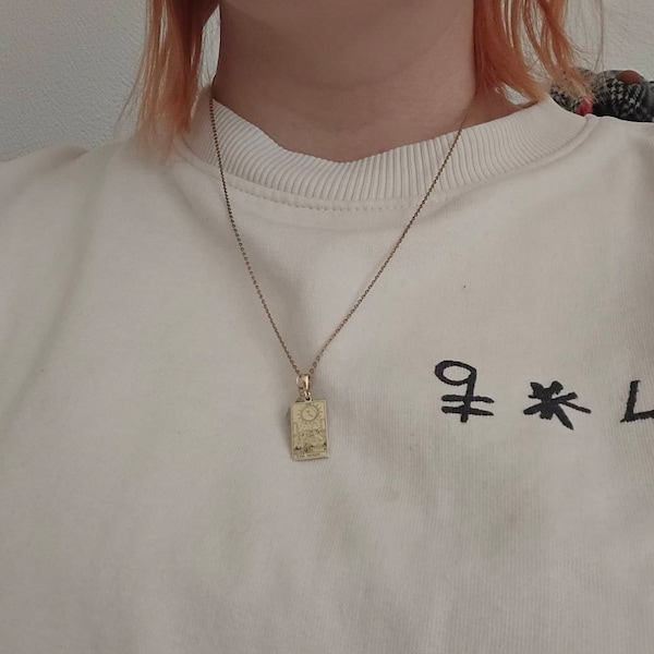 14K Gold Metatron Necklace, Metatron Cube Necklace, Dainty Archangel ...