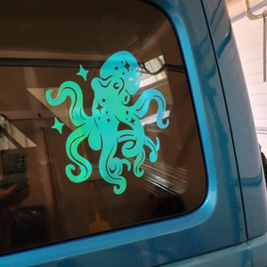 Galactic Octopus Decal Holographic Sticker Waterproof Indoor Outdoor ...