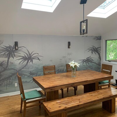 Oil Painting Coconut Tree Scenic Wallpaper Wall Mural,coconut Trees ...