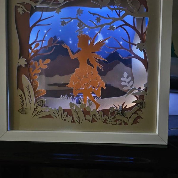 Four Seasons Fairies Shadow Box SVG - Light Box Template, 3D Shadow Box ...