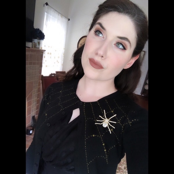 Spider Web Cardigan Size S,M,L,XL,2XL,3XL Sweater in Black Vintage ...