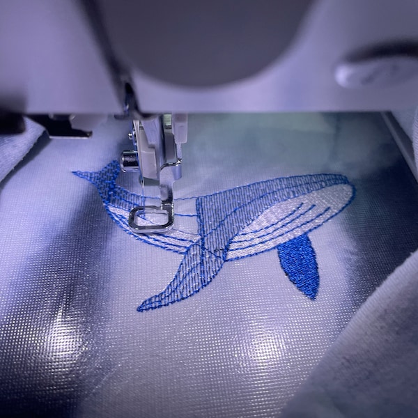 Blue Whale Machine Embroidery Designs, Fill Stitch and Applique: 1in ...