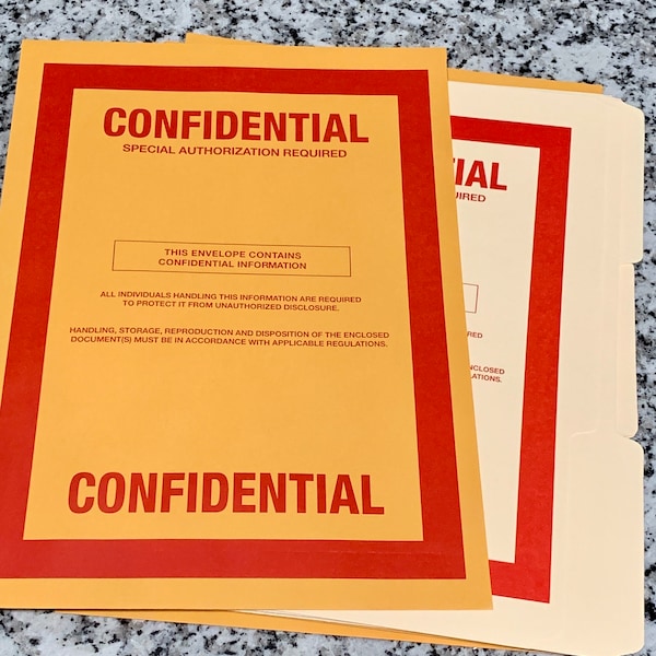 CONFIDENTIAL Top Secret Classified Document Cover Sheets Multiple ...