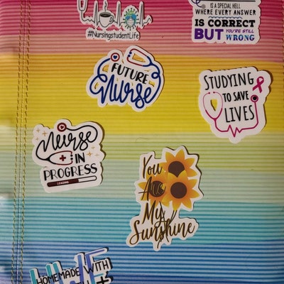Nursing Student & Nurse Sticker Pack Holographic Transparent Glitter ...