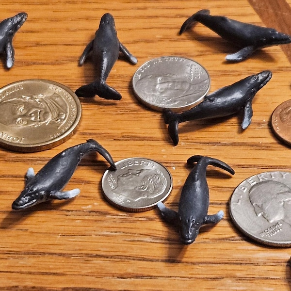 Tiny Humpback Whale Figurine - Soft Plastic Animal for Diorama or ...
