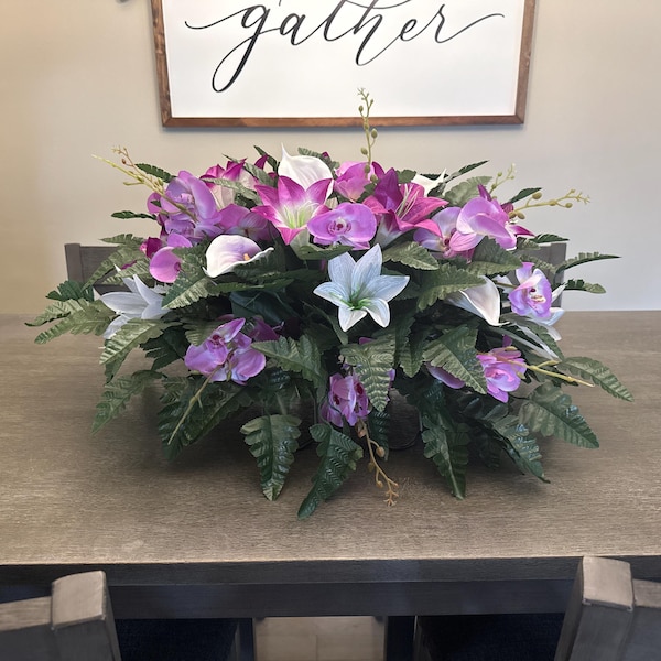 Cemetery Saddle - Spring Cemetery Flowers - Cemetery Decoration -flower ...