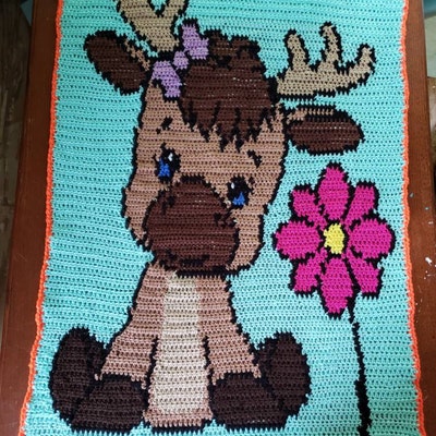 Baby Girl Moose Crochet Graph c2c, Mini C2c, Sc, Hdc, Dc, Tss, Cross ...