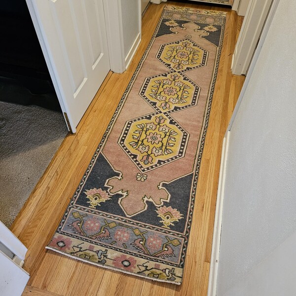 3x13 Runner Rug,vintage Runner Rug,oushak Runner Rug,3x13 Rug,runner ...
