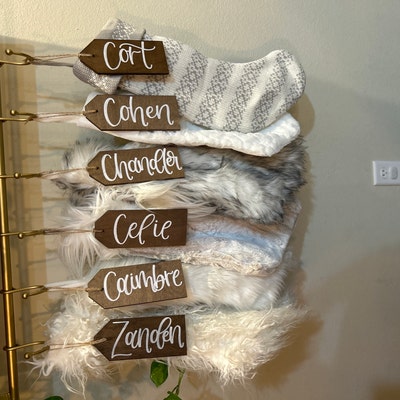 Hand Lettered Personalized Christmas Stocking Tags, Customized Stocking ...