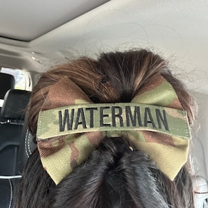 Army Name Tape Bow, Military Bow, Personalized, Air Force Bow, Hair ...