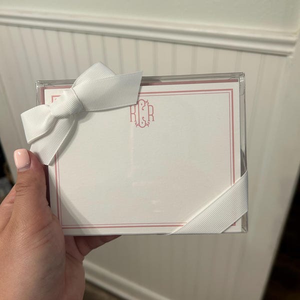 Personalized Note Cards Set, Monogram Stationery for Couples ...