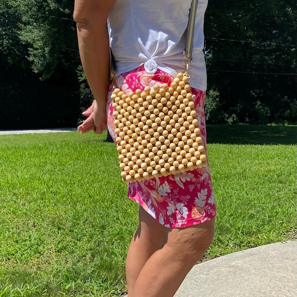 The Petite Bead Purse | Top Handle Purse, Bobo Purse, Wooden Bead Purse ...
