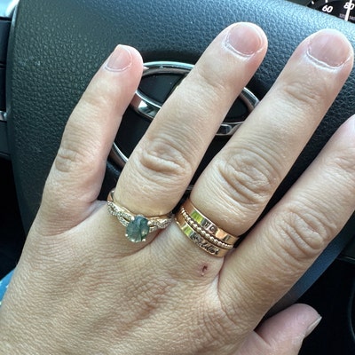 Class Ring Set, Sterling Silver Modern Class Rings, Personalized ...