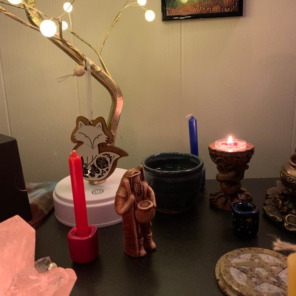 Dagda Statue Pocket Travel Home Altar, Celtic God Handmade Clay ...