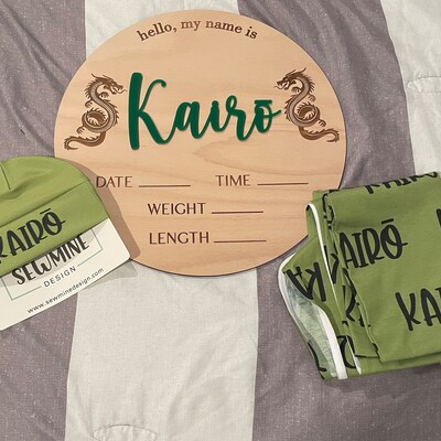 Personalized Baby Name Announcement Sign Custom 3D Wood Baby Birth ...