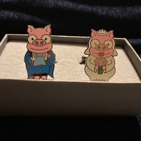 Simpsons Wedding Cuff Links Pig Bride and Groom Enamel Lisa's Wedding ...