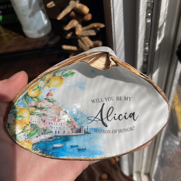 Luxury Bachelorette Bridal Party Custom Name Clam Shell Gift ...