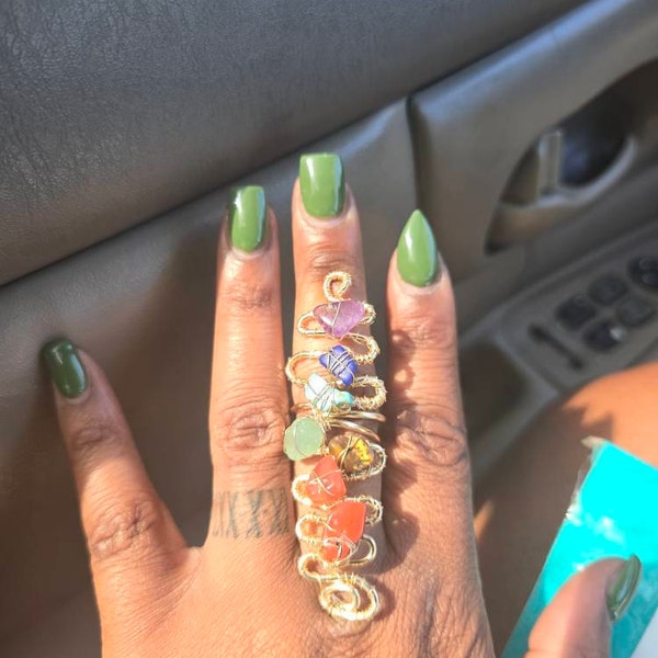 Artisanal Elegance: Handmade Full-finger Wire-wrapped Ring - Etsy