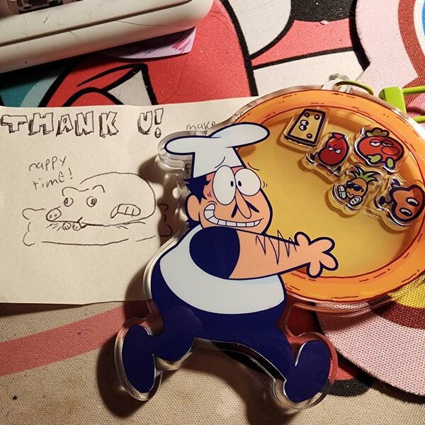 Pizza Tower Game Peppino Shaker Keychain Acrylic Keychain - Etsy