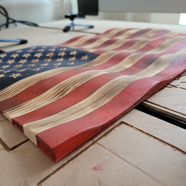 CNC Stl 3D Waving American Flag. Beautiful, Highly Detailed and ...